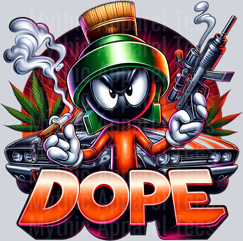 Marvin The Martian Hot Rod Gun Weed Transfers