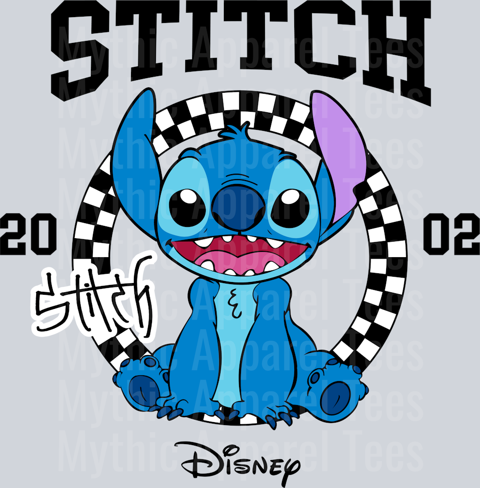 Stitch Checkers DTF Transfers for Lilo and Stitch Designs