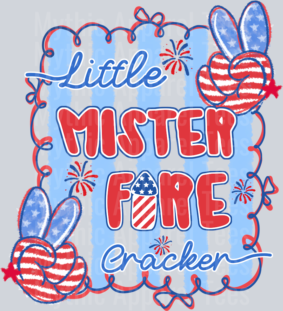 Little Mister Firecracker 4th of July Transfers