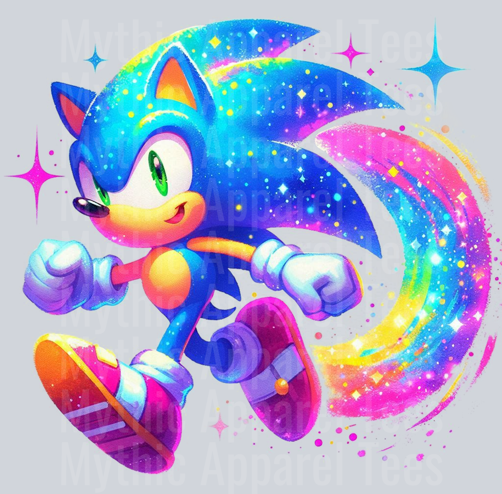Sonic The Hedgehog Colorful Pop Art DTF Transfer