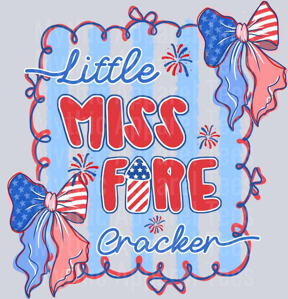 Little Miss Firecracker 4th of July Transfers