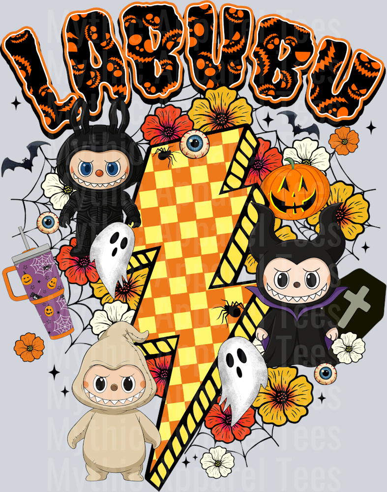 Labubu Halloween DTF Transfer Funny Cute Design for Shirts