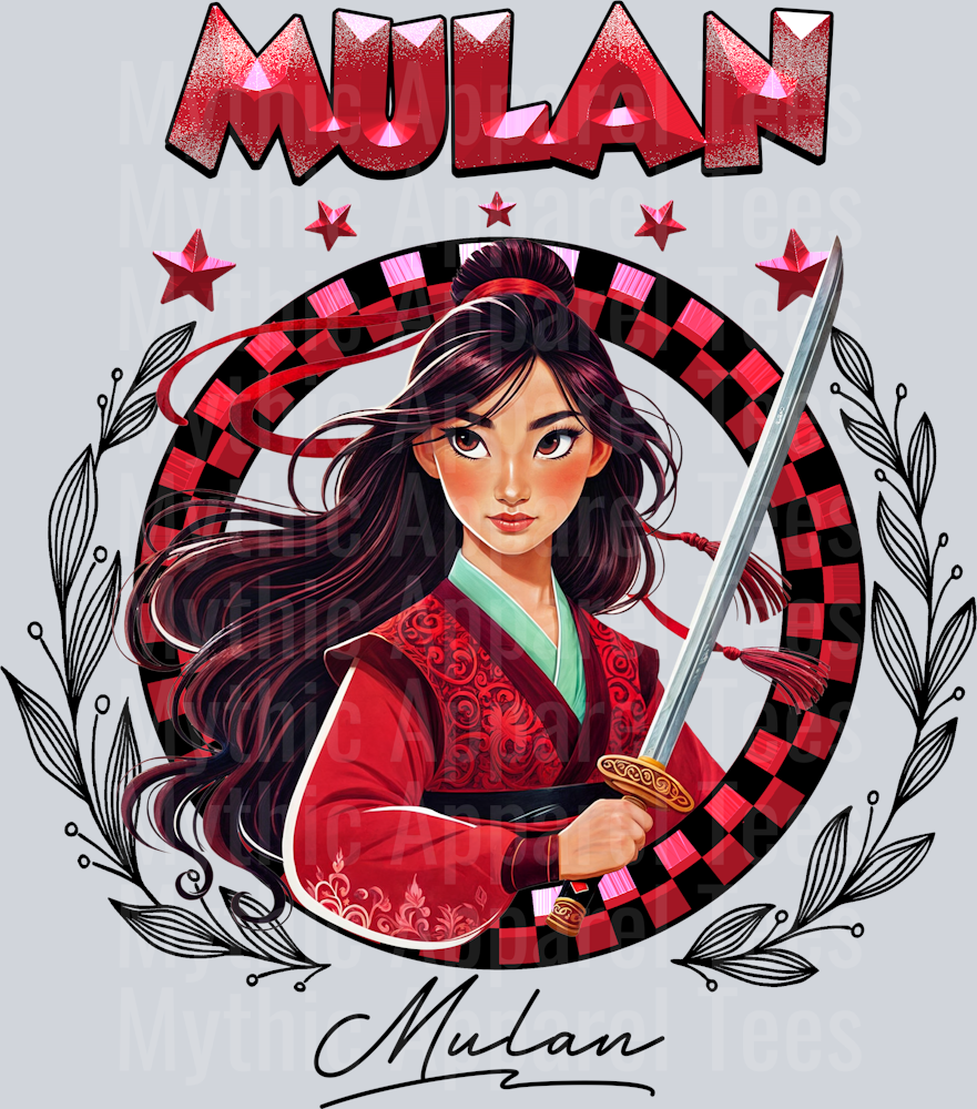 Mulan Disney Classic Portrait DTF Transfer Design