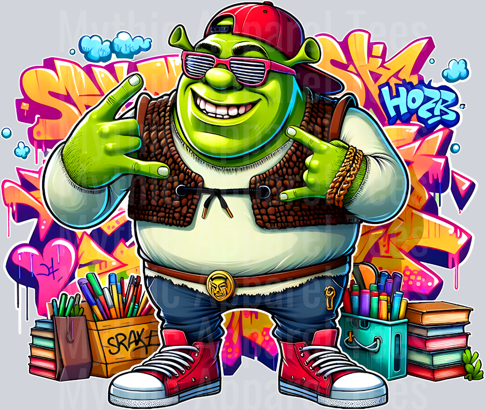 Shrek Graffiti DTF Pop Culture Transfers for Apparel