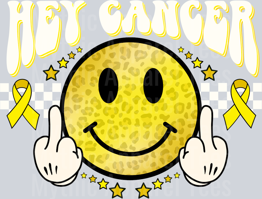 Fu Cancer Yellow Light DTF Transfer Cancer Awareness Design