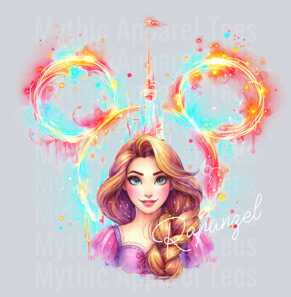 Rapunzel Disney Castle Princess DTF Transfer Design