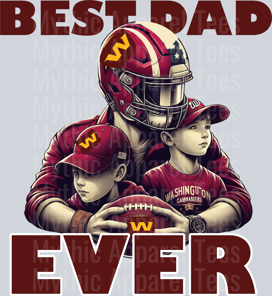 Washington Commanders Best Dad Ever DTF Transfers