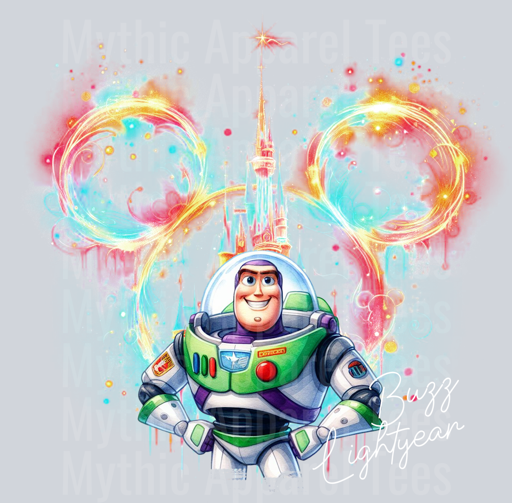 Buzz Lightyear Disney Castle Transfers for Kids Apparel