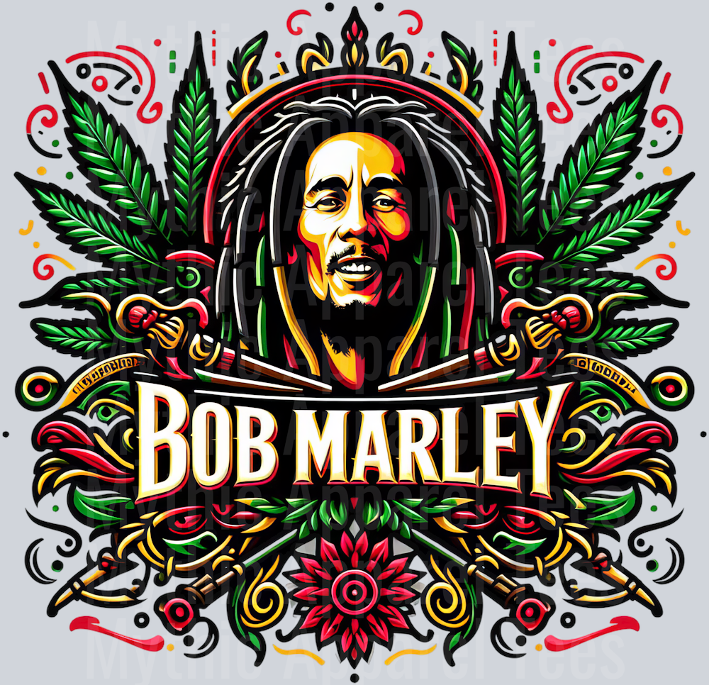 Bob Marley Weed Plant Montage DTF Transfers for Apparel