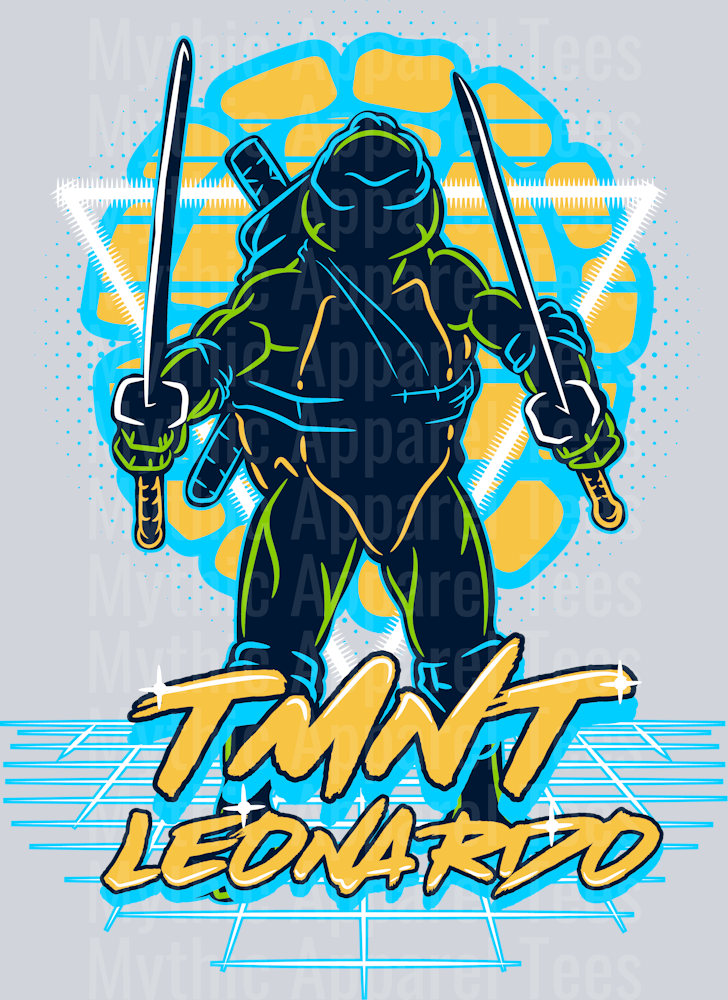 TMNT Leonardo Blue DTF Transfers for T-Shirts and Apparel
