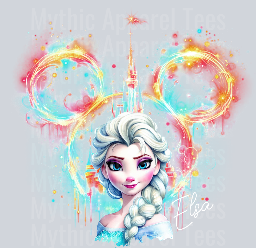Disney Princess Elsa Castle DTF Transfer for Apparel