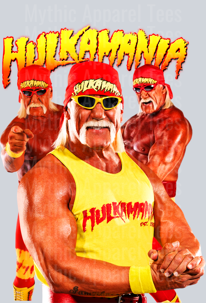 Hulk Hogan Hulkamania Wrestling Transfers for Apparel