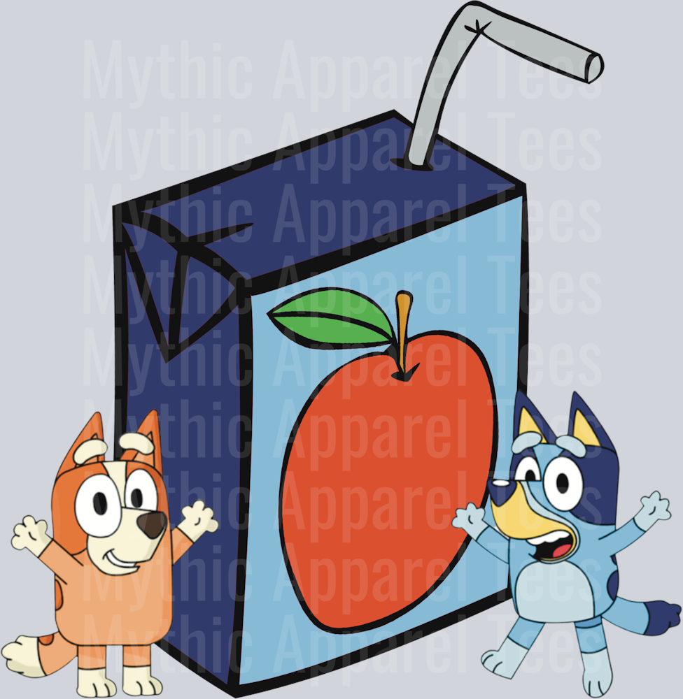 Bluey, Cartoon Style, Bluey Juice Box Transfers, Kids Transfers, Birth